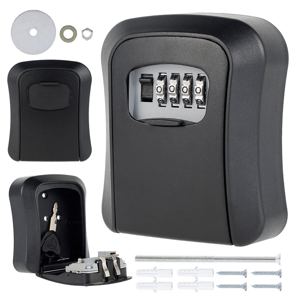 Wall Mounted Key Safe Box Numbering Lock Key Storage Lock Box 4 Digits ...