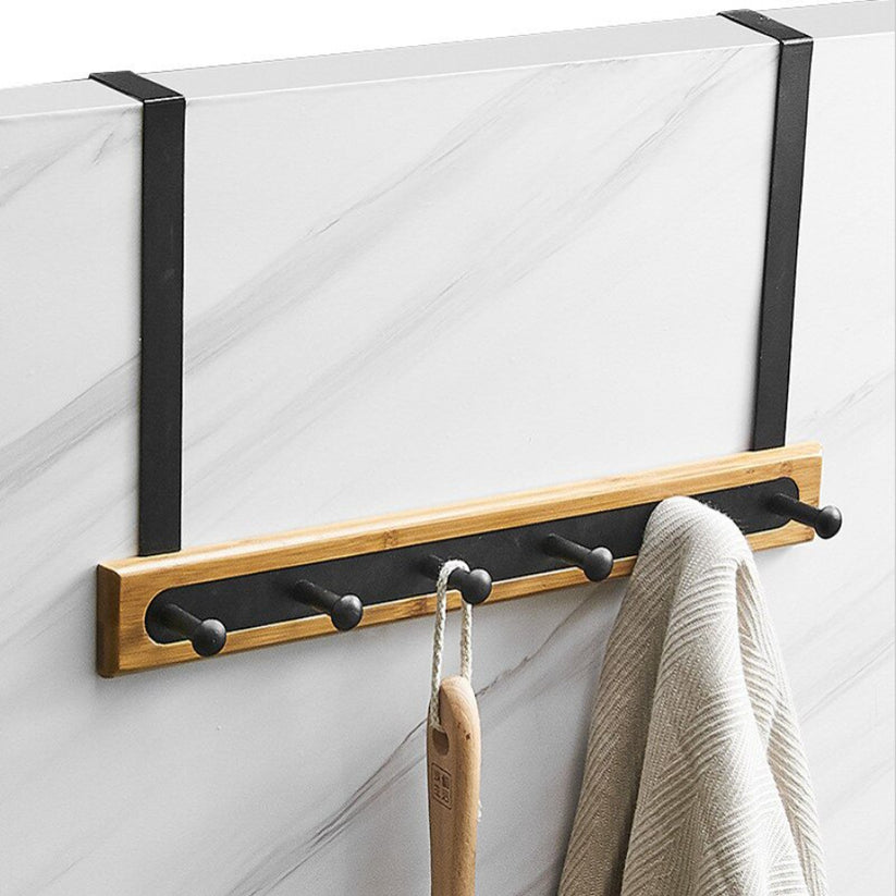 Door Hanger Door Clothes Hanger Behind Door Hook Hanger Bamboo Wooden ...